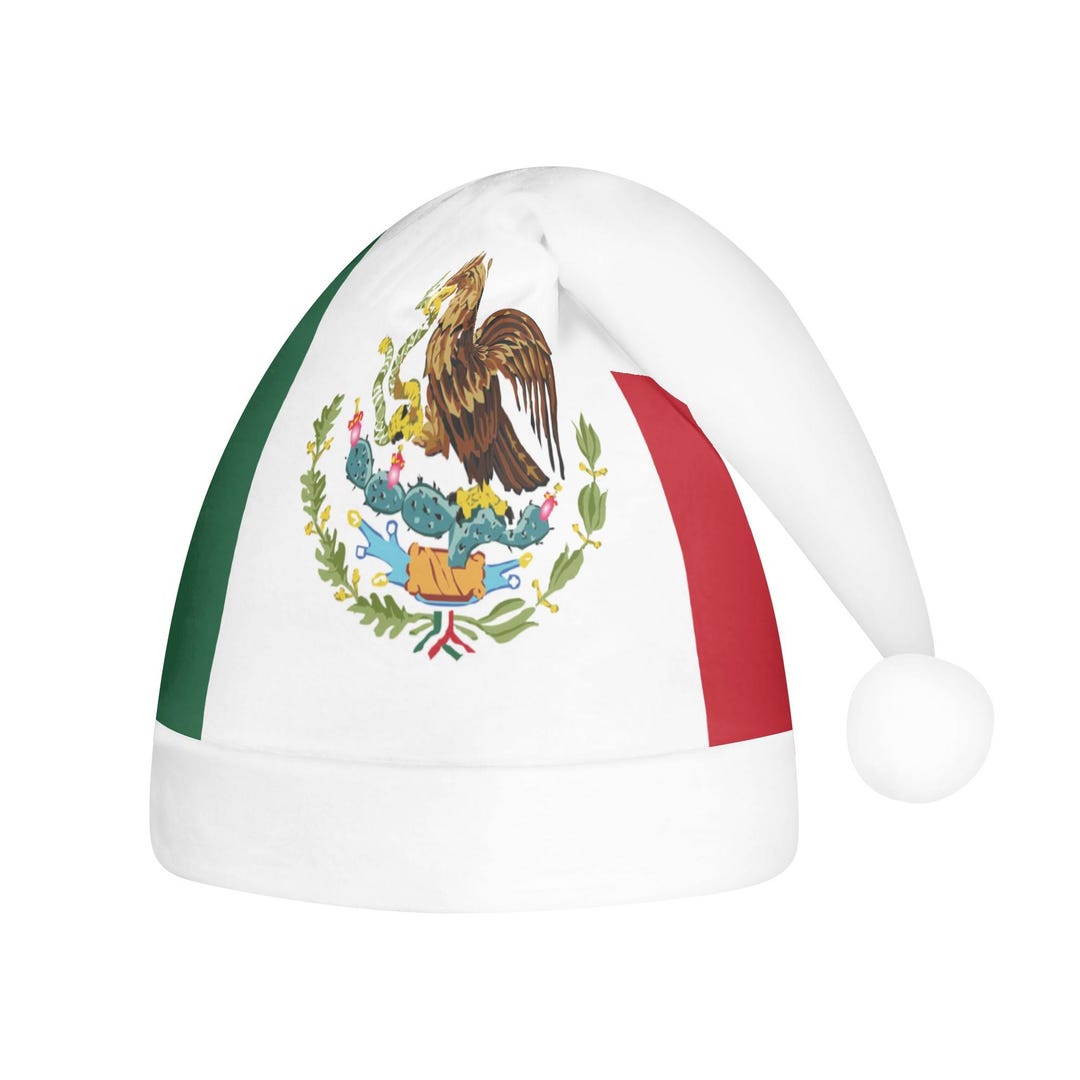Xmas Party Toque Unisex Christmas Santa Hats Mexico Cap Mexican Flag ...