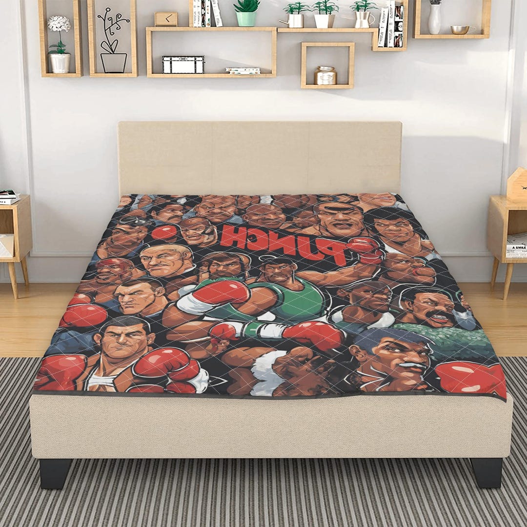 Boxing Retro Video Game Design Bed Quilt Warm Ultra Soft Bedding ...