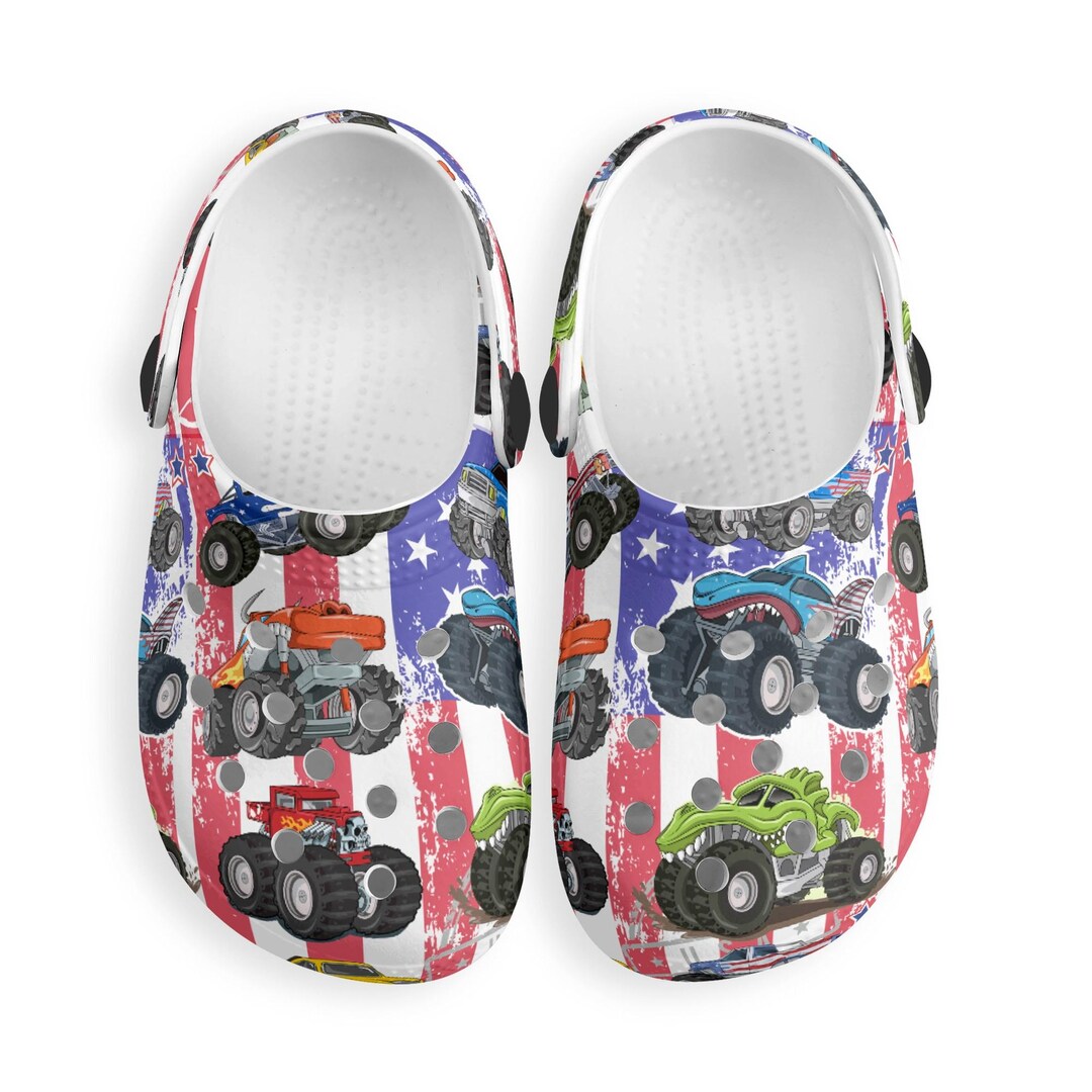 Monster Truck Kid's All Over Printing Classic Sandals so Cool Usa Boys ...