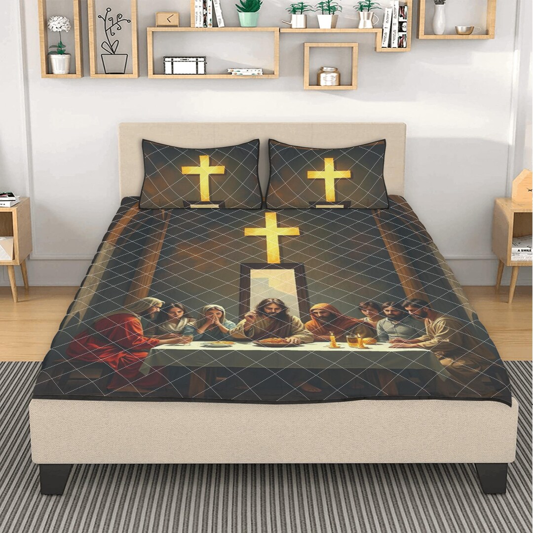 Jesus Loves You Lord Last Supper Quilt Bedding Set Great Gift for ...