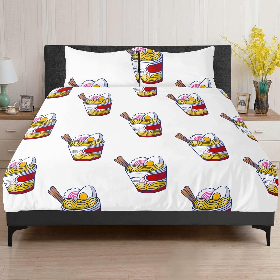 Goodluck Japanese Dish Ramen Noodles Bed Sheet Set 3 Pcs Beddings Soft ...