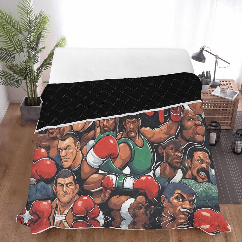 Boxing Retro Video Game Design Bed Quilt Warm Ultra Soft Bedding ...