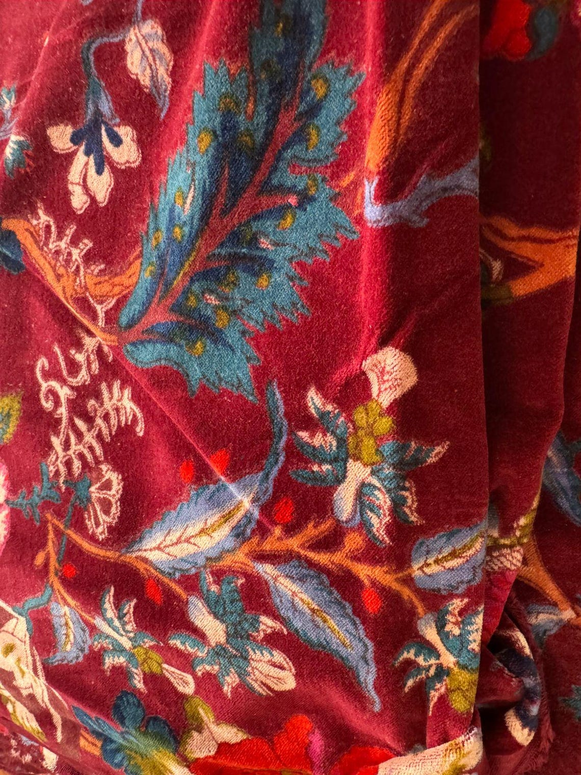 Indian Soft Luxury Velvet Floral and Flower Print Fabric Upholstery ...