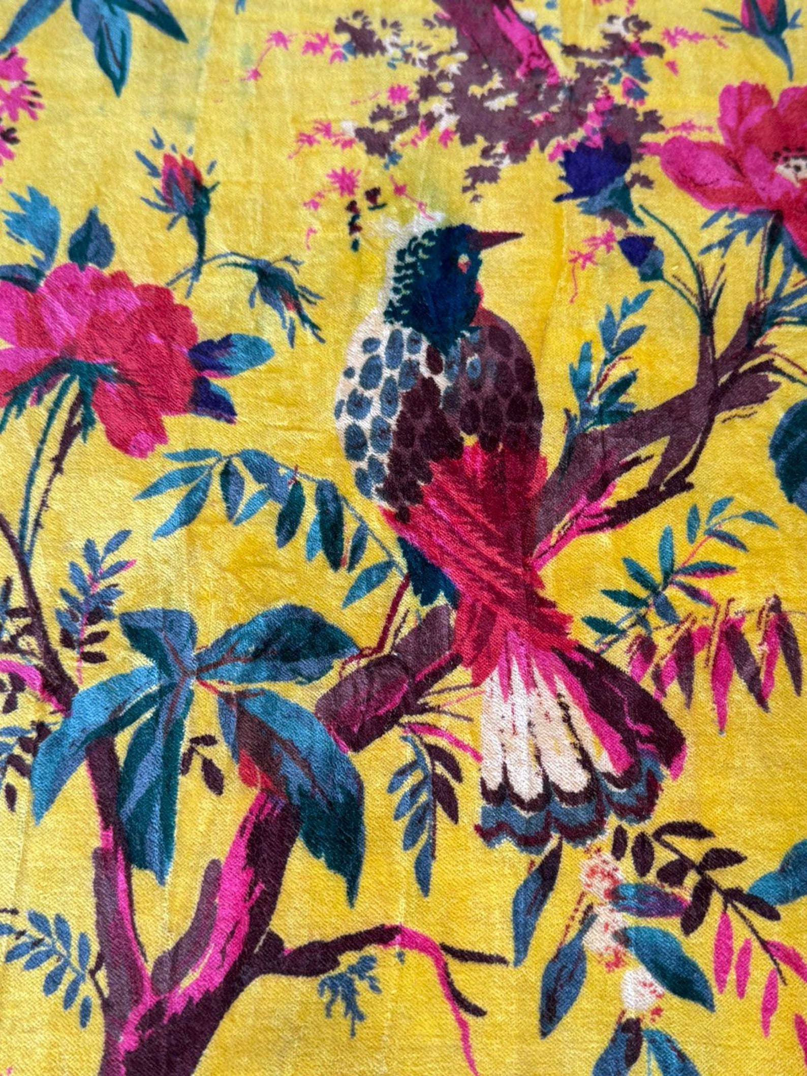 Indian Soft Luxury Velvet Floral Print Fabric Upholstery Dressmaking ...
