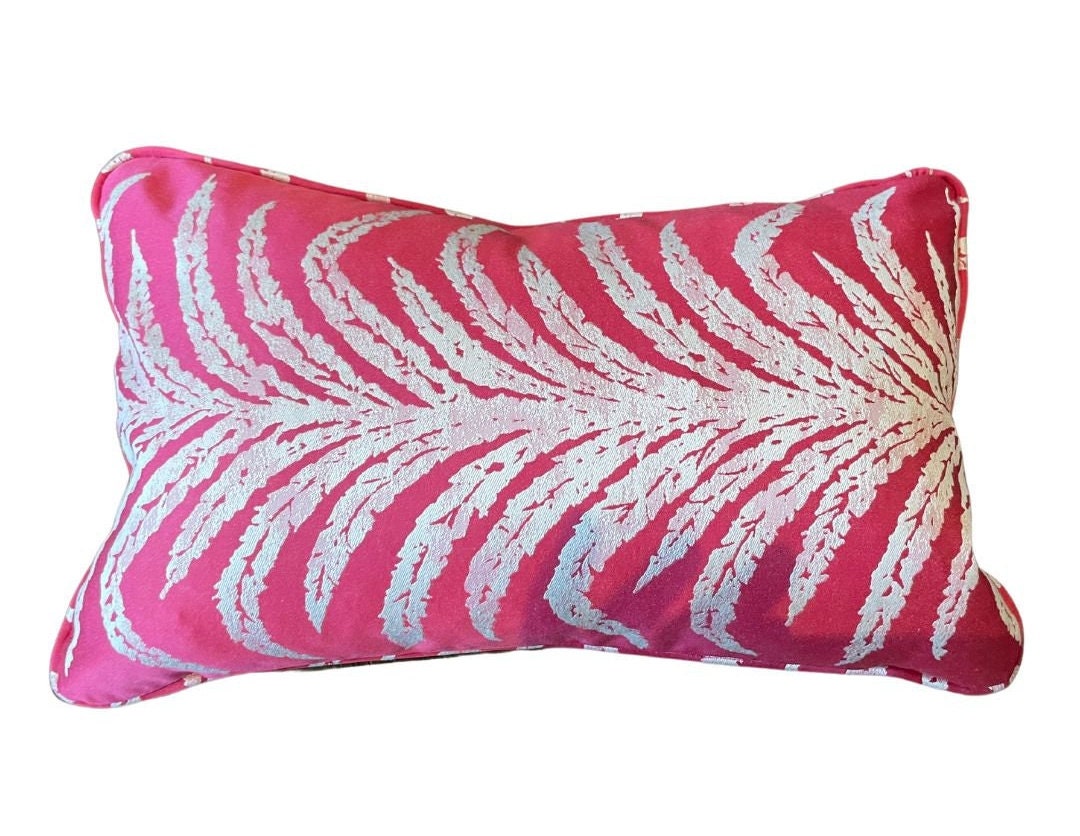 Sanderson Tree Fern Weave Fabric Rectangle Cushion, Self Piped. Size ...