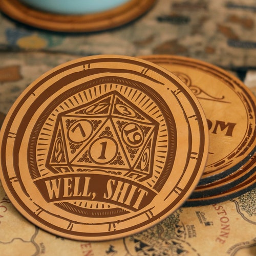Dnd Leather Coasters Set 4 Dnd Gift Dungeon Master Gift - Etsy