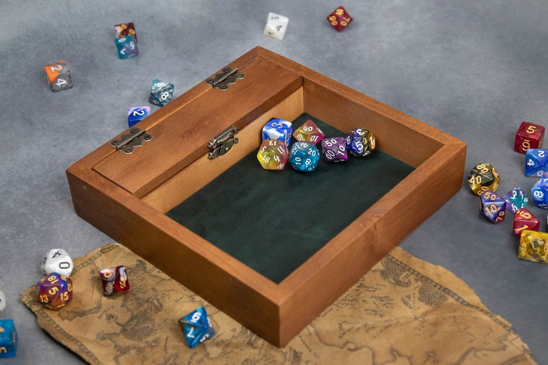 Custom Wooden DND Dice Box Tray RPG Dice Rolling Mat Tabletop - Etsy