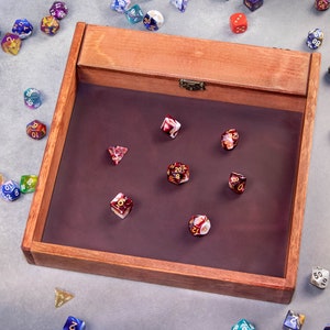 Custom Wooden DND Dice Box Tray RPG Dice Rolling Mat Tabletop Games D&D ...