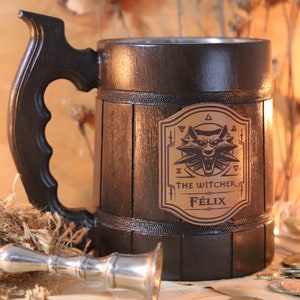 Witcher Mug | Geralt Medallion Personalized Gift | Witcher Gamer Gift ...