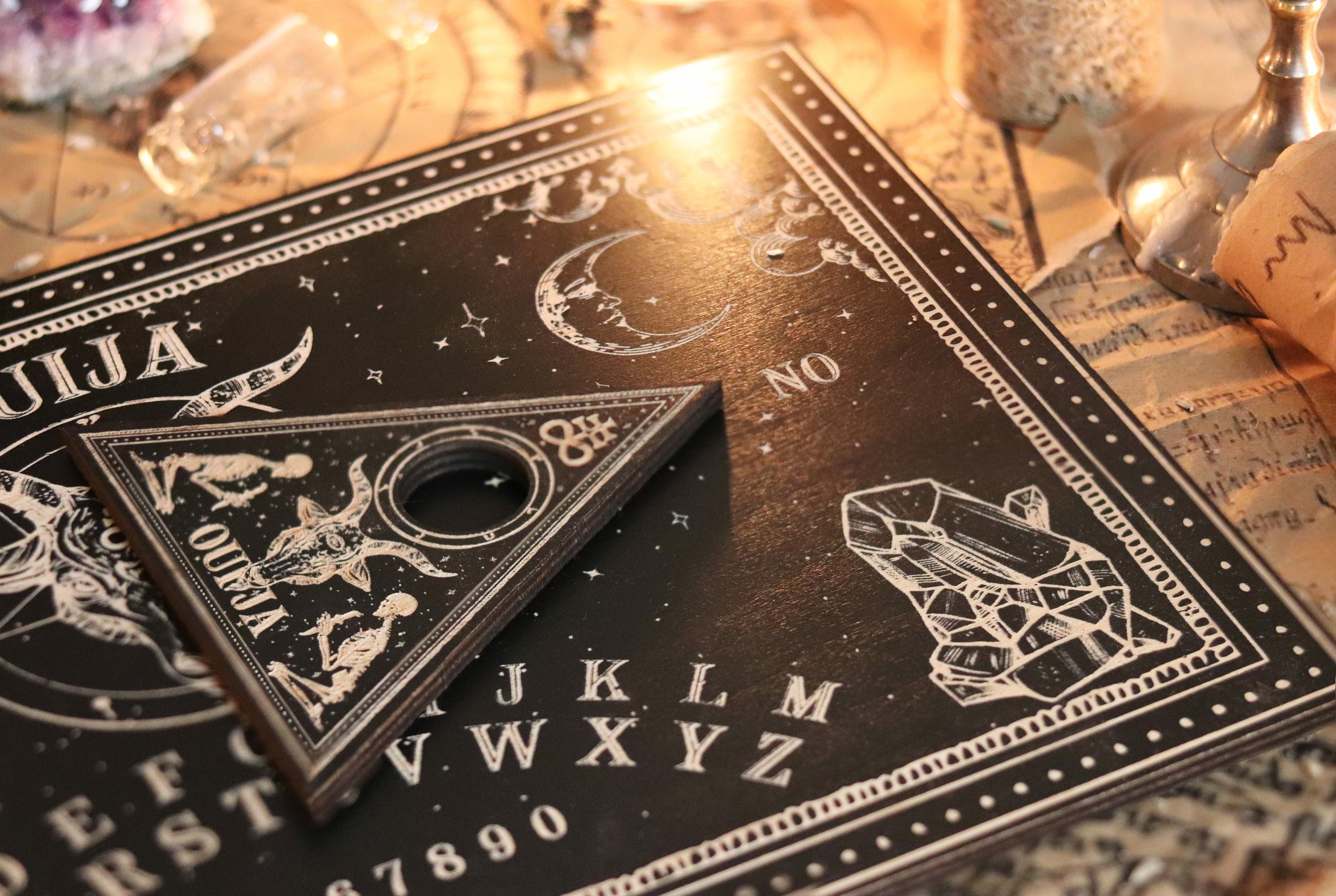 Wooden Ouija Board | Baphomet Engraved Occult Board | Spirit Board ...