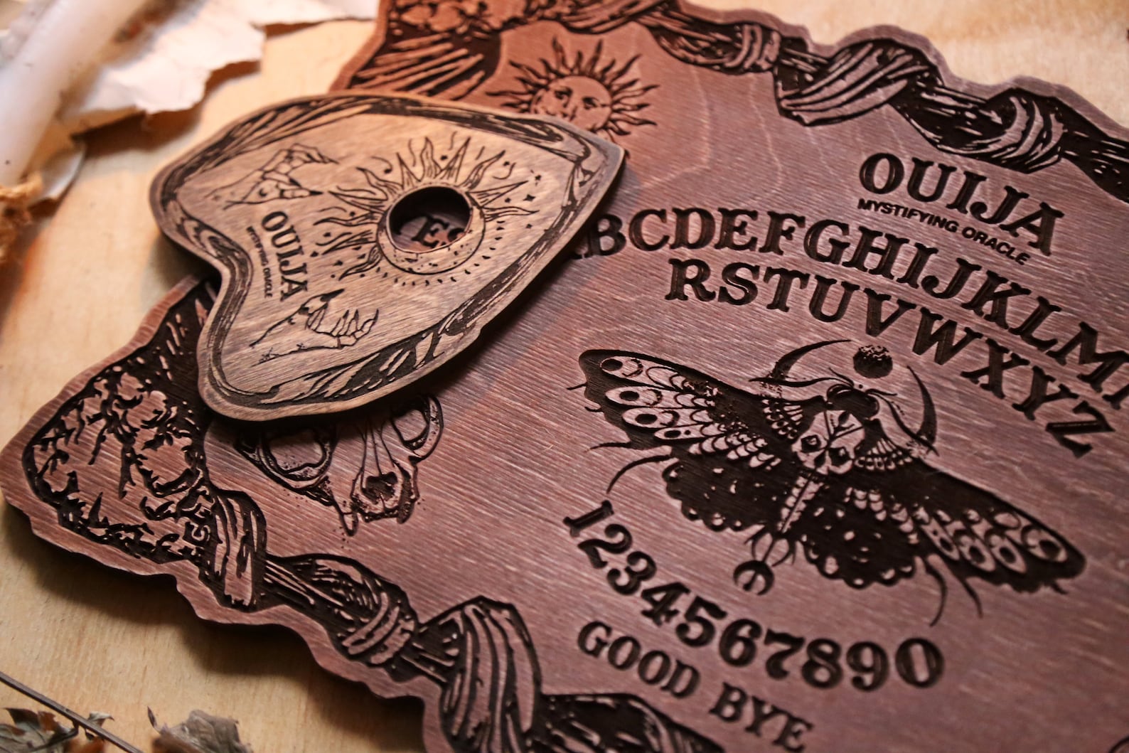 Wooden Ouija Board | Occult Game Board | Spirit Board | Halloween Gift ...
