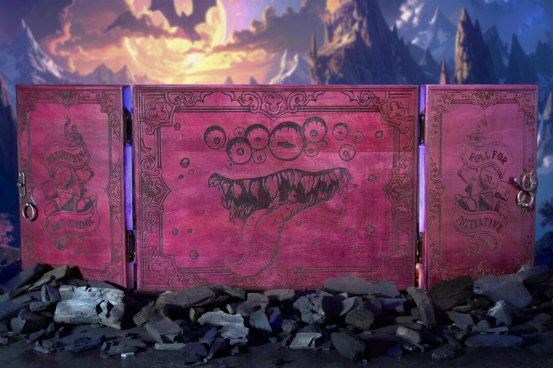 Custom Mimic Dungeon Master Screen | Wooden RPG Screen Gift | Table Top ...