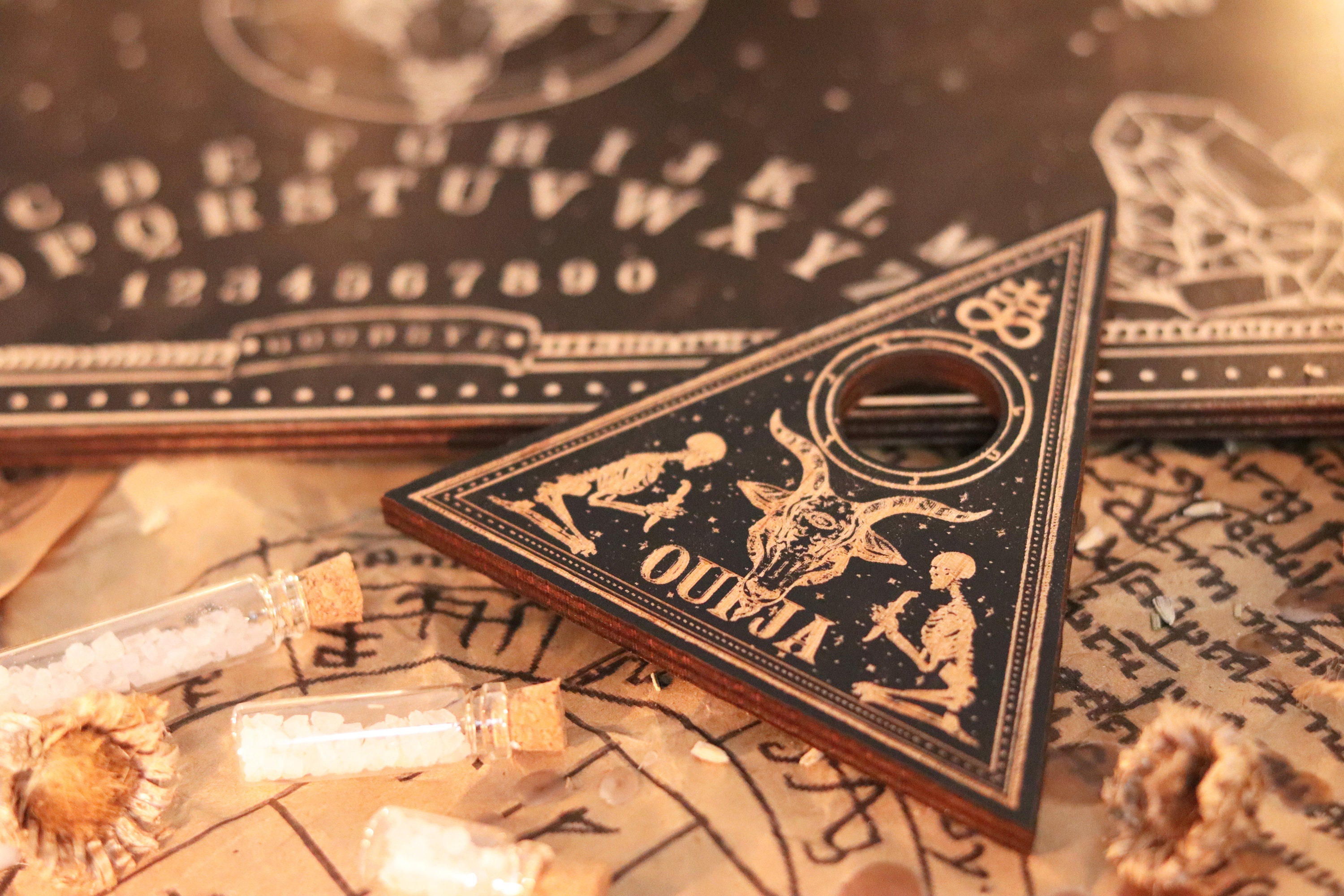 Wooden Ouija Board | Baphomet Engraved Occult Board | Spirit Board ...