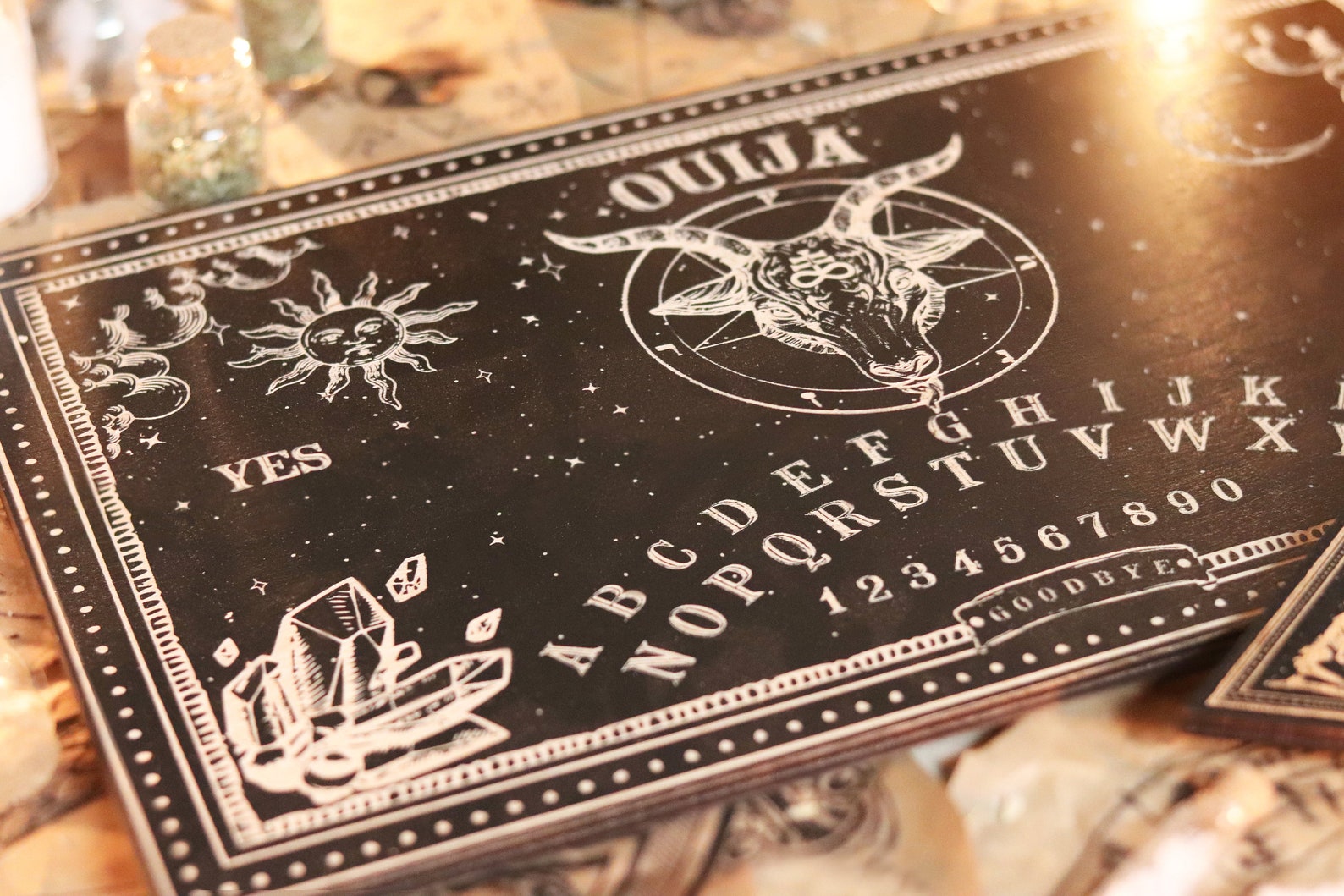 Wooden Ouija Board | Baphomet Engraved Occult Board | Spirit Board ...