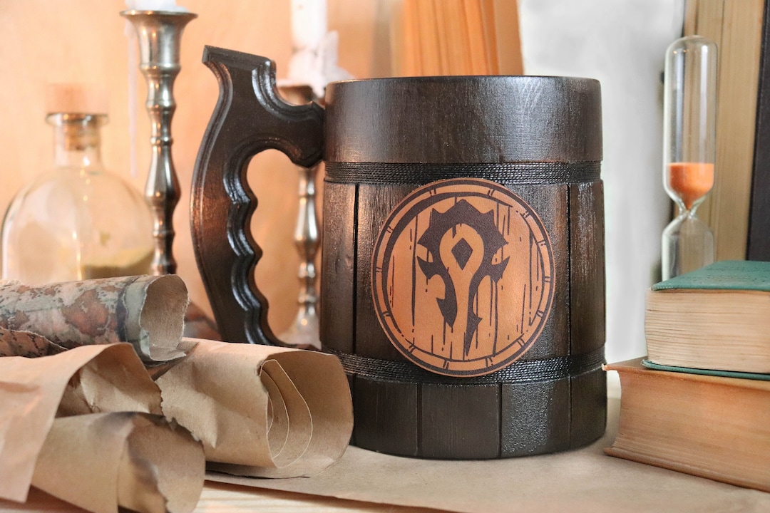 Horde Custom Gamer Mug Personalized Wooden Mug, MMORGP Gifts Mug Gamer ...