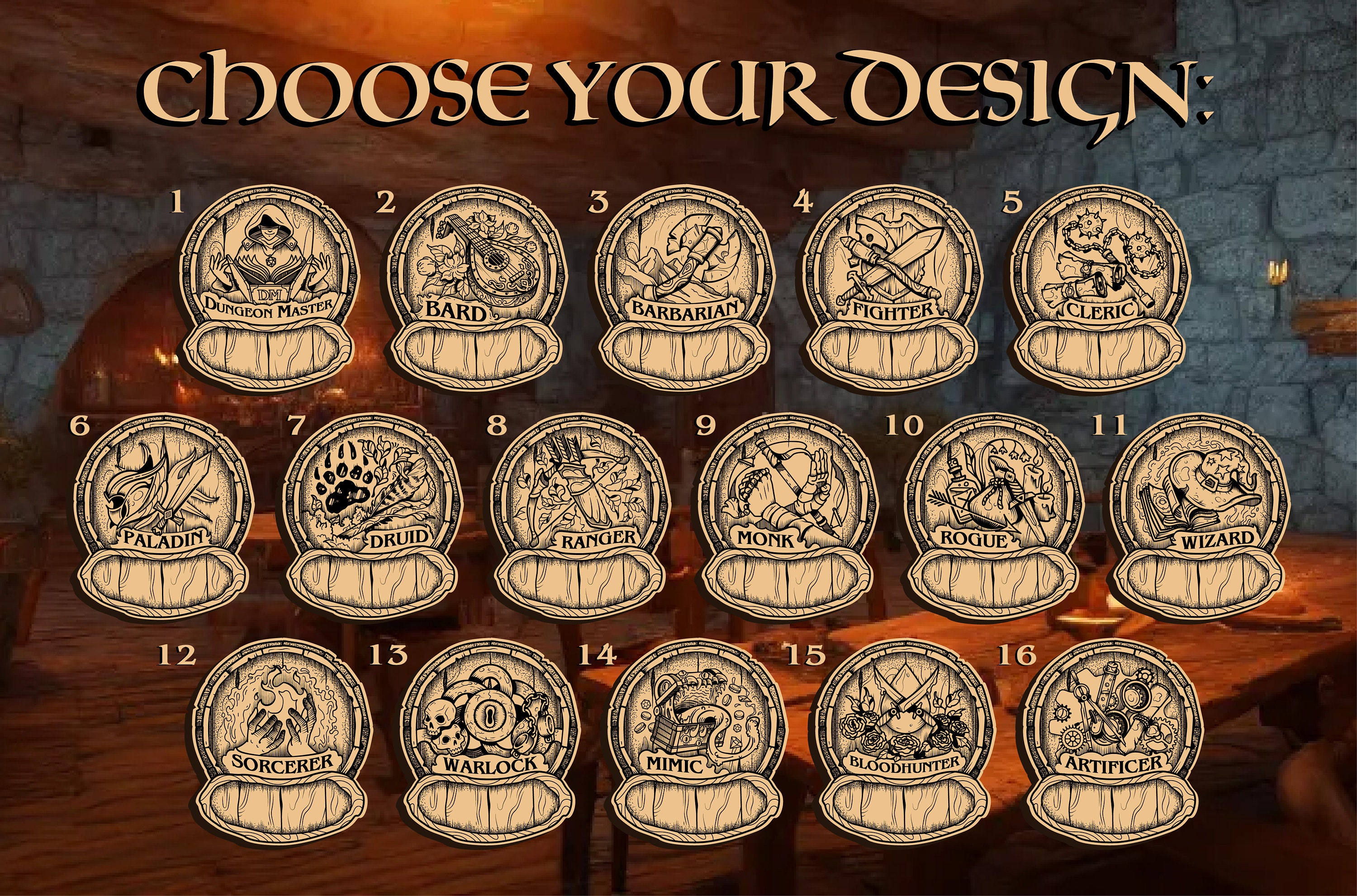 Dnd Beer Gift Mug | Set of 16 Dnd Class and Monster Designs | RPG ...