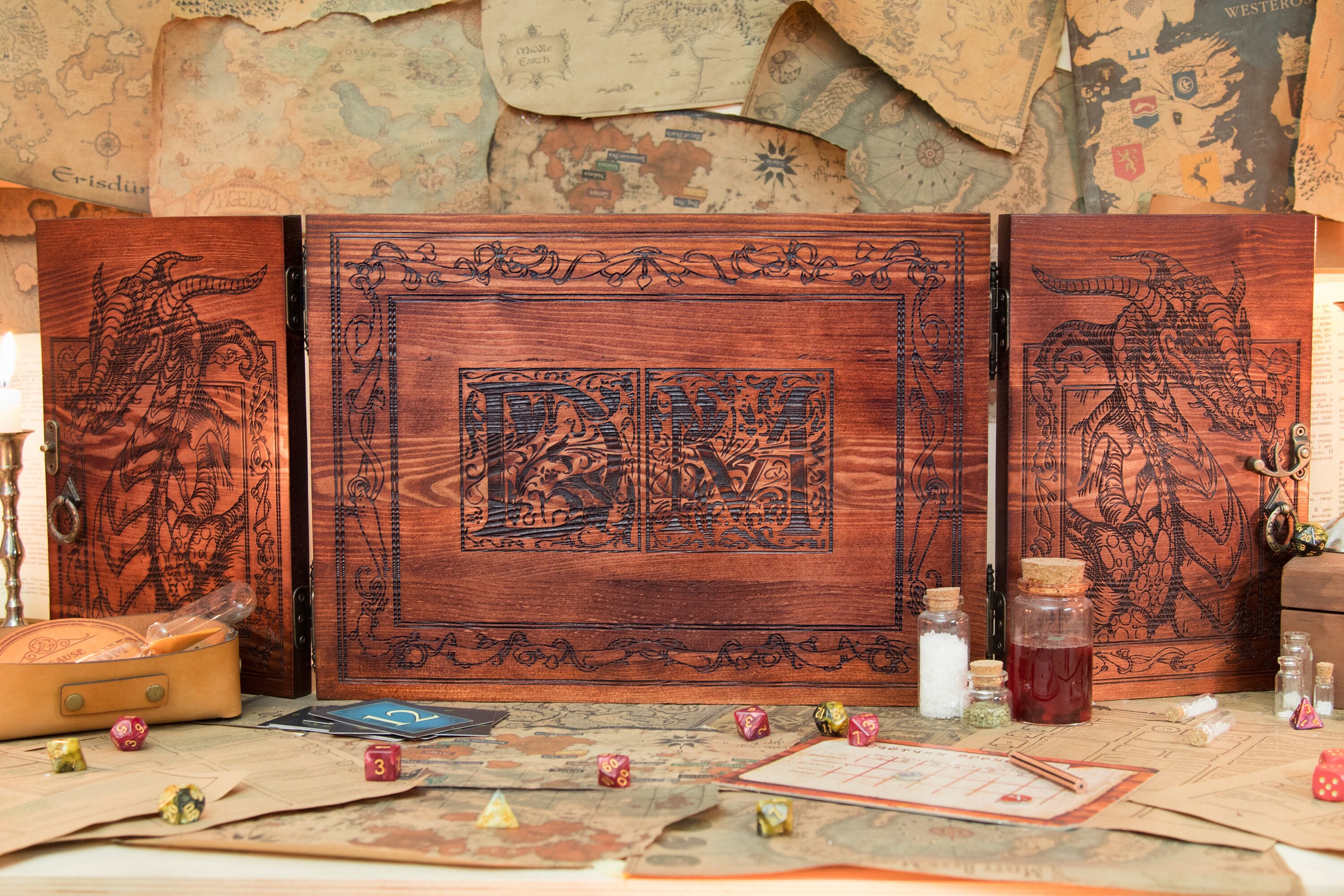 Dungeon Master Screen Wooden RPG Screen Gift Dnd Gift | Etsy