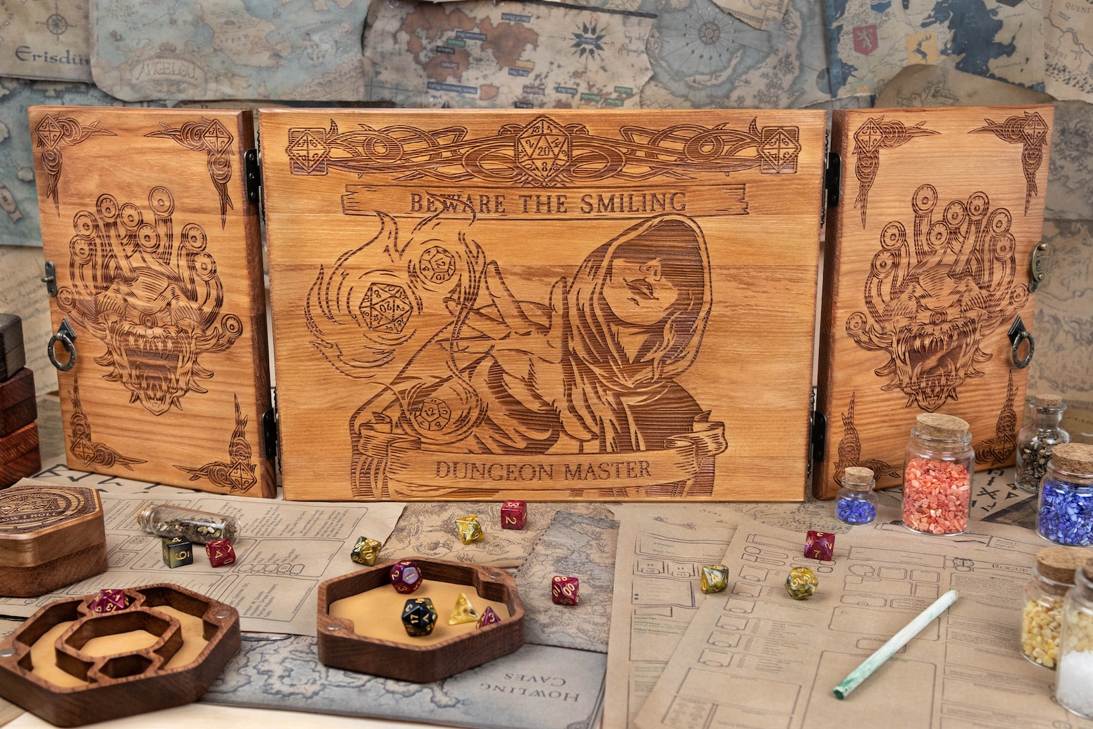 Custom Dungeon Master Screen Beholder Wooden RPG Screen | Etsy