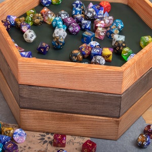 Custom Wooden DND Dice Box Tray | RPG Dice Rolling Mat | Tabletop Games ...