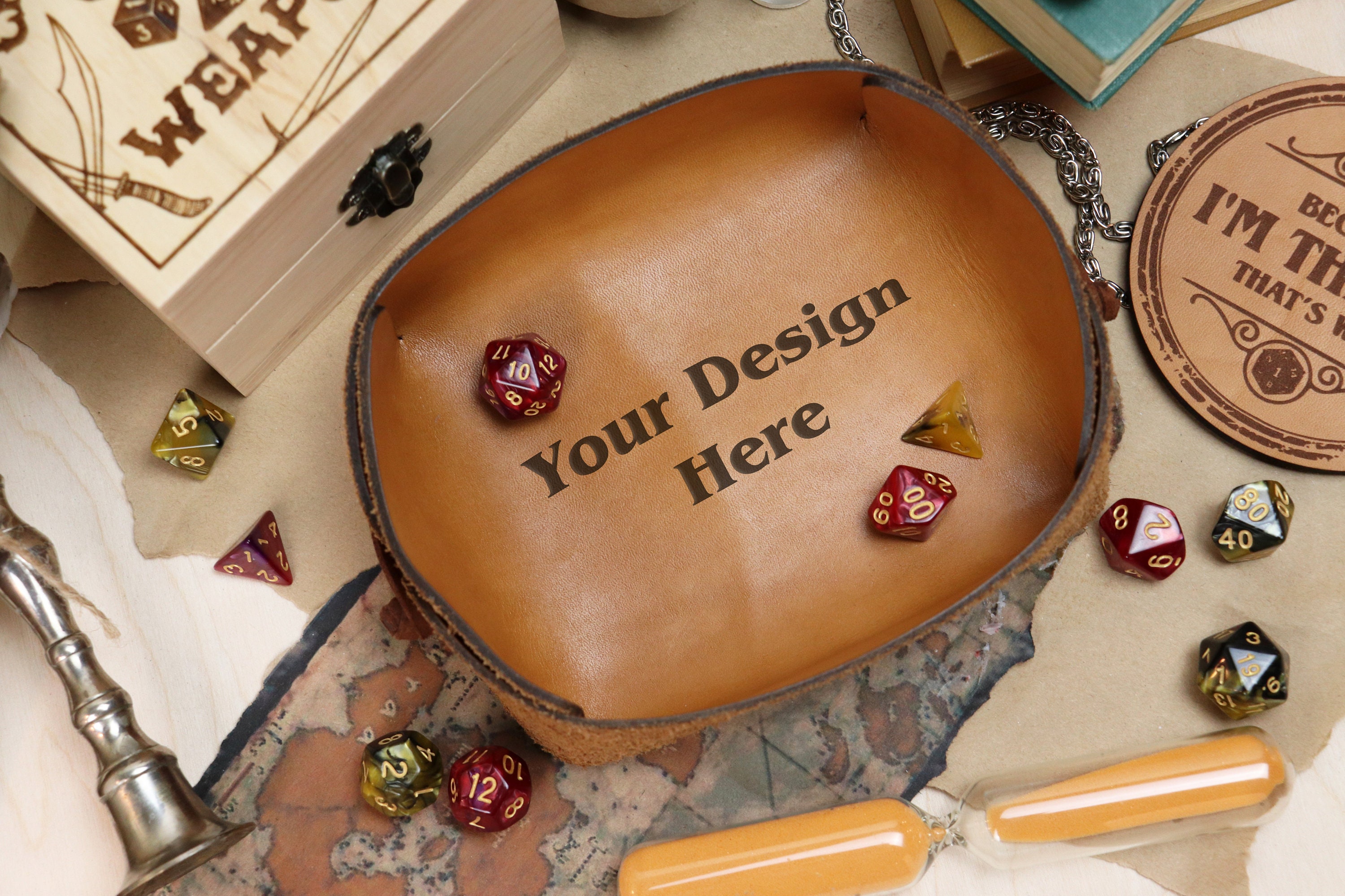 Leather Collapsible Dice Tray | RPG Rolling Mat | Game Master Gift ...