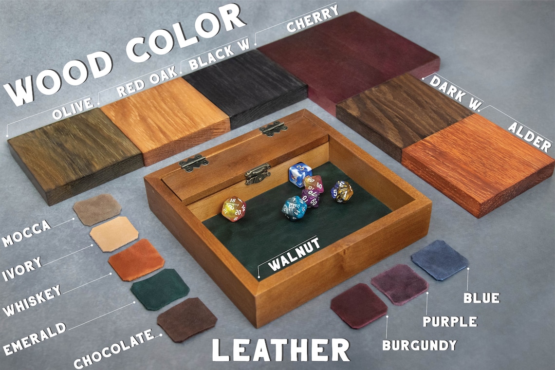 Custom Wooden DND Dice Box Tray RPG Dice Rolling Mat Tabletop - Etsy