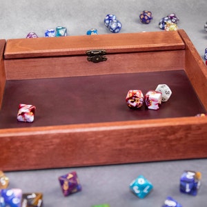 Custom Wooden DND Dice Box Tray RPG Dice Rolling Mat Tabletop Games D&D ...