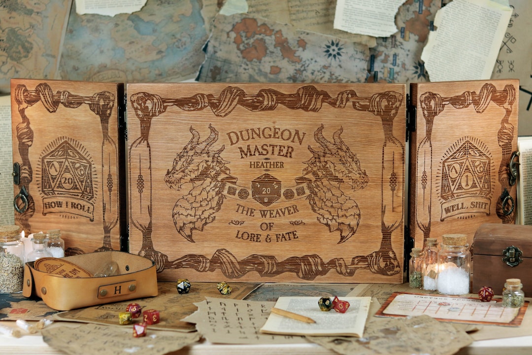 Custom Dungeon Master Screen | Wooden RPG Screen Gift | Table Top Games ...