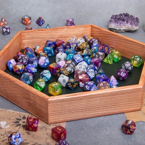 Custom Wooden DND Dice Box Tray | RPG Dice Rolling Mat | Tabletop Games ...