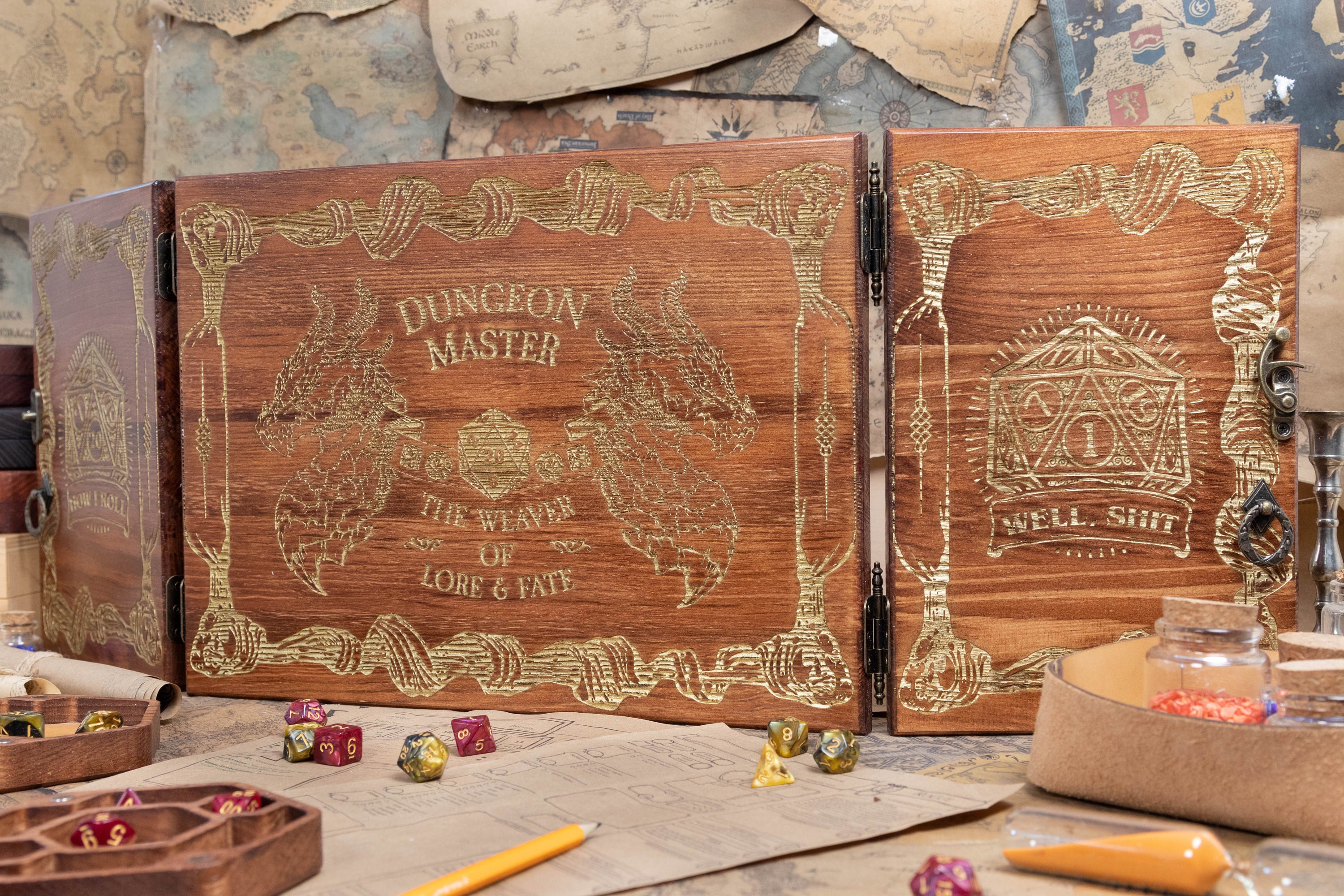 Custom Dungeon Master Screen Wooden RPG Screen Gift Table | Etsy