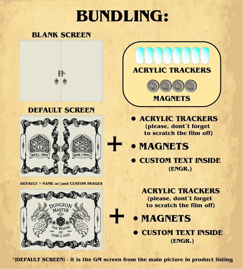 Custom Dungeon Master Screen | Wooden RPG Screen Gift | Table Top Games ...