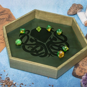 Cthulhu Dice Box Tray | Arkham Horror RPG Dice Rolling Mat | Lovecraft ...