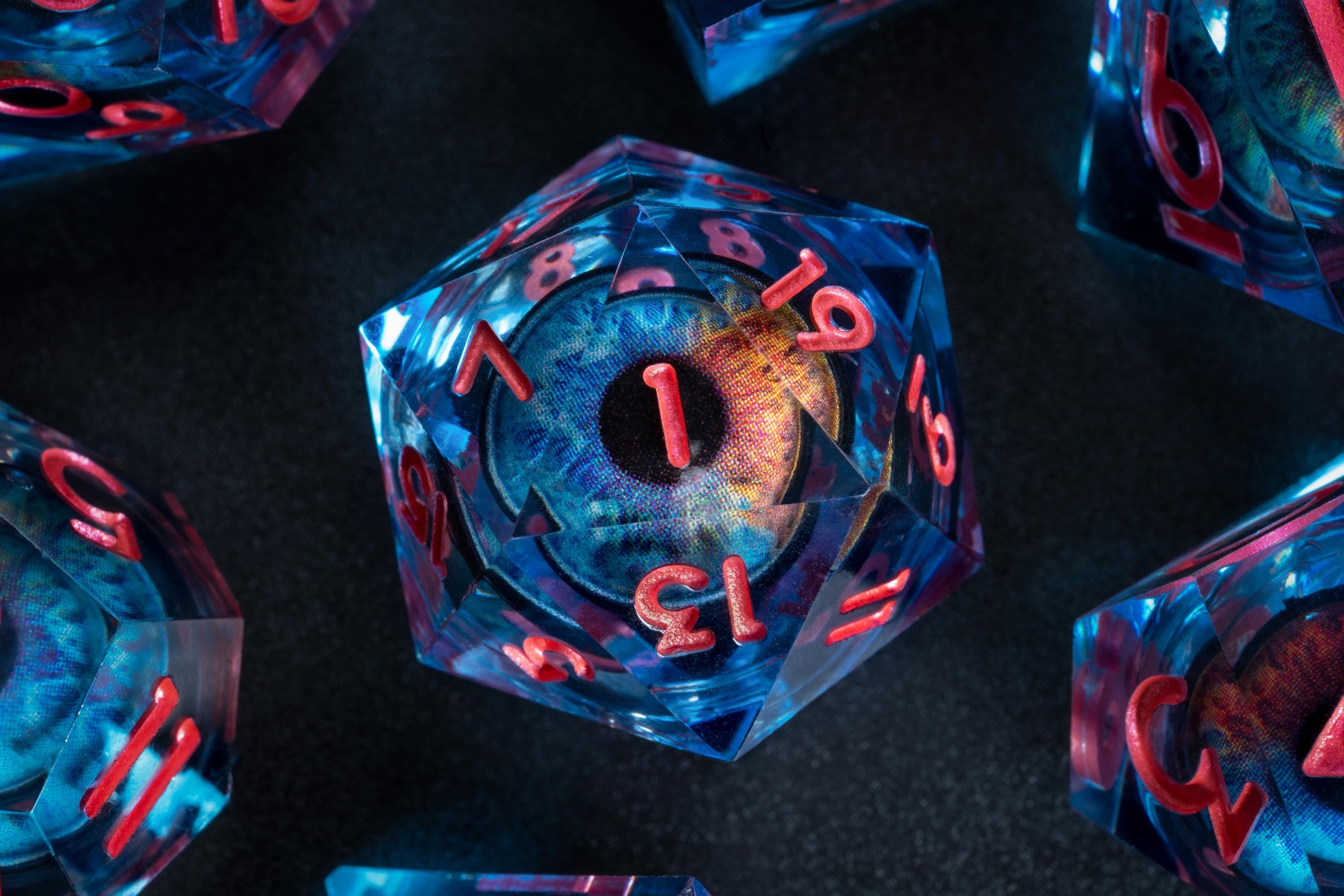 Dragon's Eye Dice Set – Liquid Core Dice for DND, Beholder's Eye Dice ...