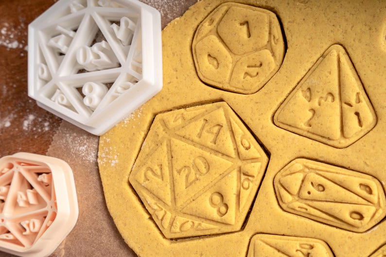 RPG Dice Cookie Cutter Set of 7 – Dnd Medieval Fantasy D20 Dice for ...