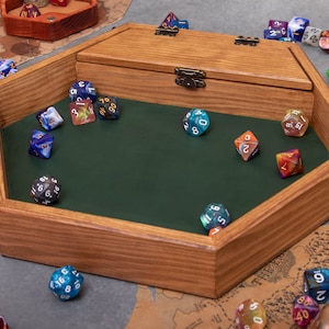 Custom Wooden DND Dice Box Tray | RPG Dice Rolling Mat | Tabletop Games ...