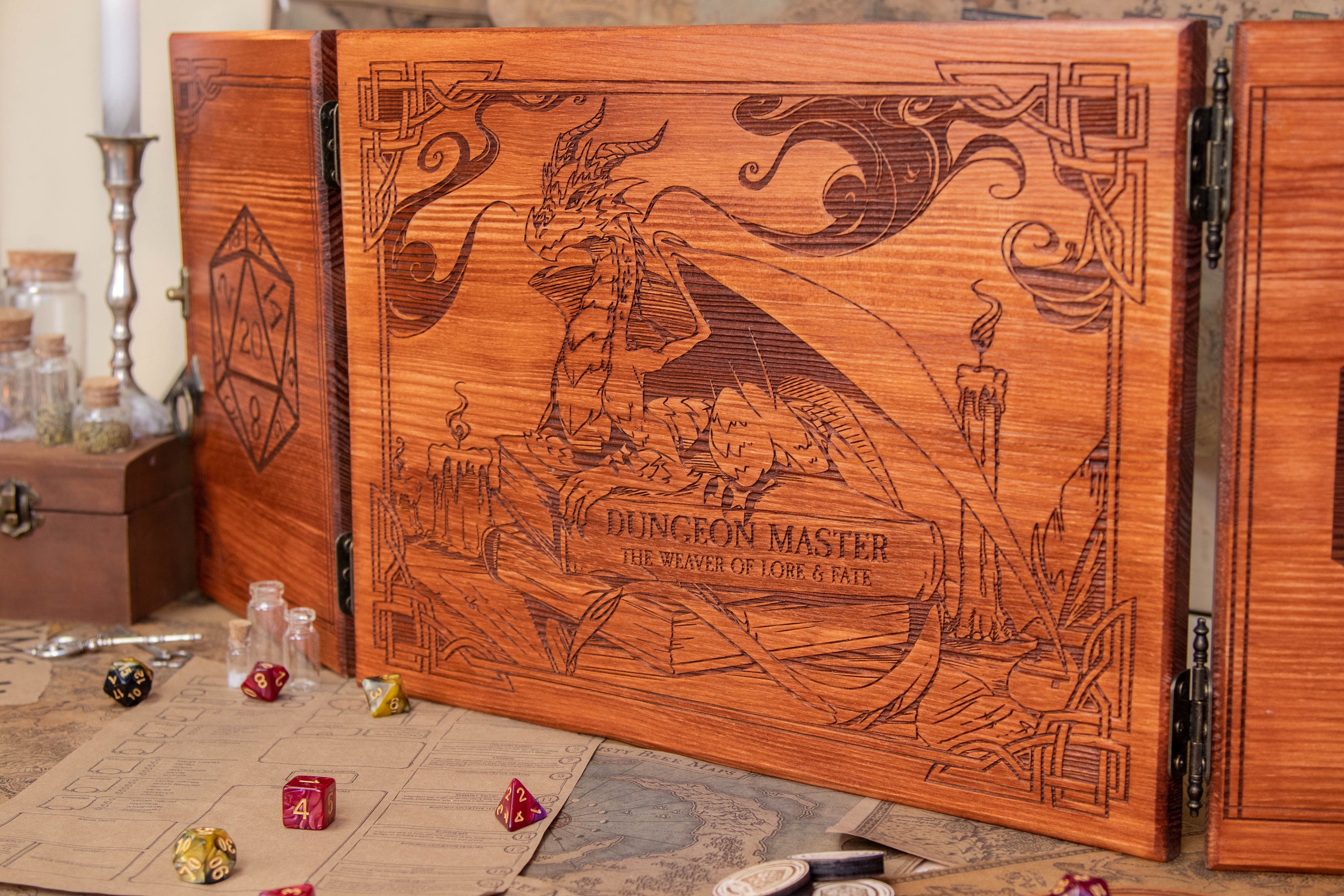 Dungeon Master Screen | Wooden RPG Screen Gift | Dungeon Master Gift ...