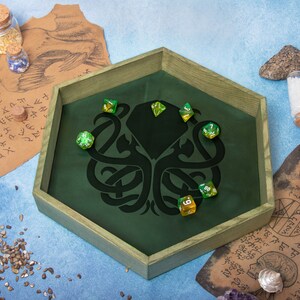 Cthulhu Dice Box Tray | Arkham Horror RPG Dice Rolling Mat | Lovecraft ...
