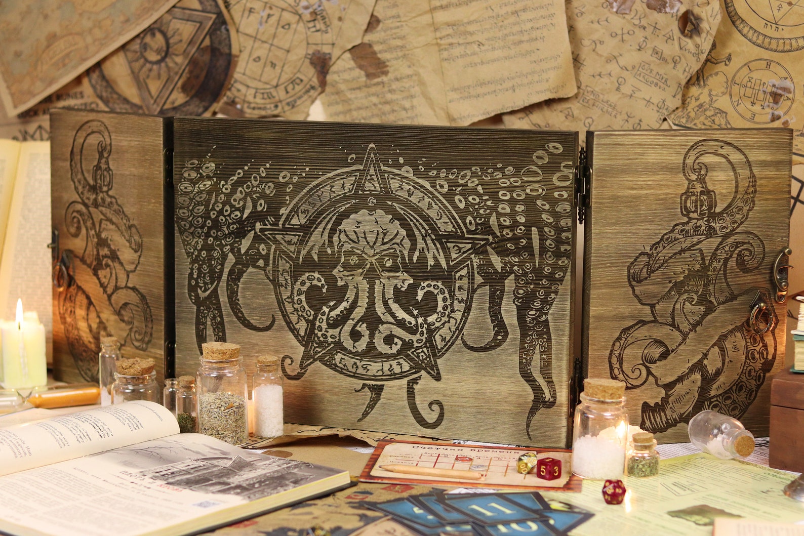 Kraken Dungeon Master Screen Wooden RPG Screen Gift | Etsy