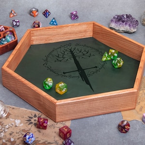 Custom Wooden DND Dice Box Tray | RPG Dice Rolling Mat | Tabletop Games ...