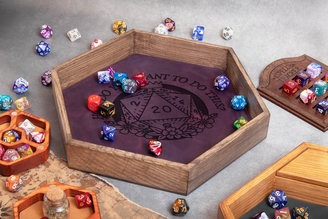 Custom DND Dice Box Tray RPG Dice Rolling Mat Tabletop Games D&D Gift ...