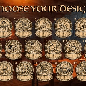 Dnd Dice Coasters | Set of 16 Dnd Class and Monster Designs | RPG ...