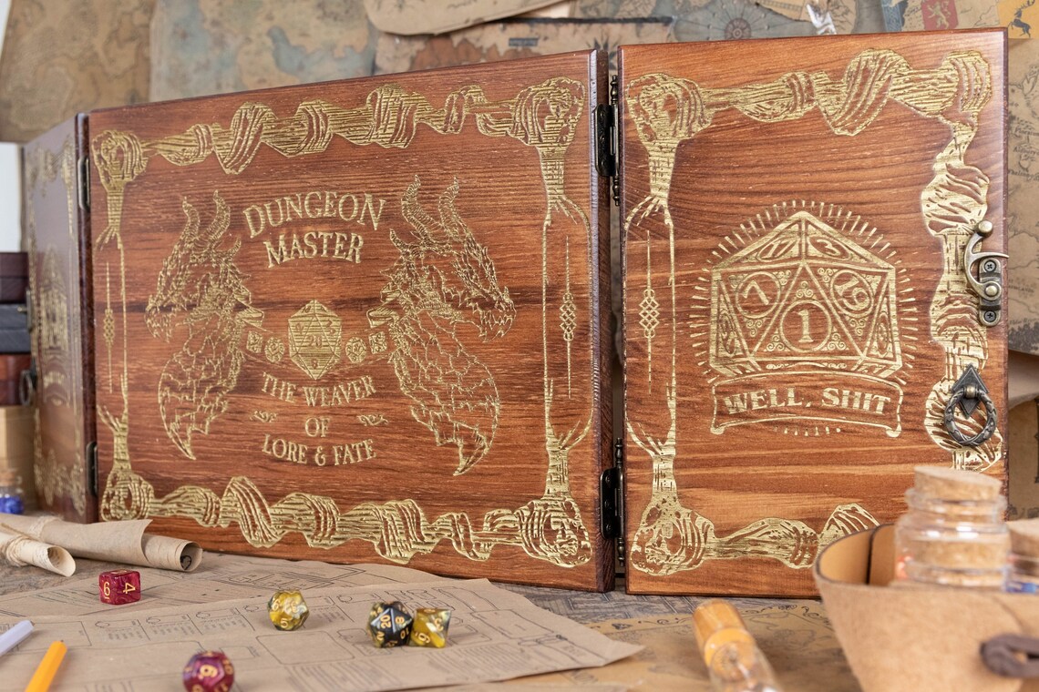 Custom Dungeon Master Screen Wooden RPG Screen Gift Table | Etsy