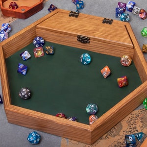 Custom Wooden DND Dice Box Tray | RPG Dice Rolling Mat | Tabletop Games ...