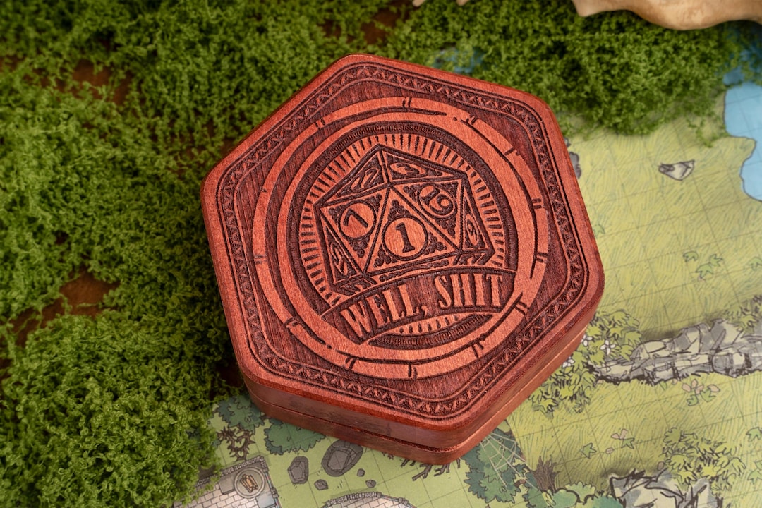 Engraved RPG Gaming Dice Box | Dnd Dice Vault | Dice Holder, Wood ...