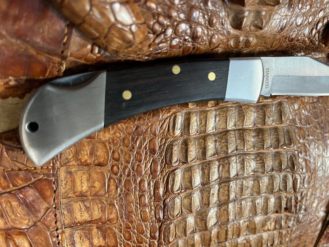 Whitby Stainless Steel Locknife With Hardwood Handle. - Etsy