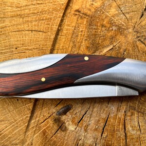 Elegant 3" Locking Blade Whitby Knife. Hardwood With Combined Stainless ...