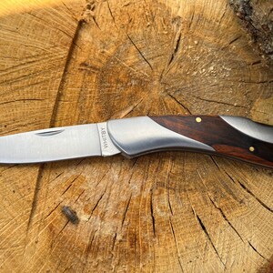 Elegant 3" Locking Blade Whitby Knife. Hardwood With Combined Stainless ...