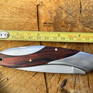 Elegant 3" Locking Blade Whitby Knife. Hardwood With Combined Stainless ...