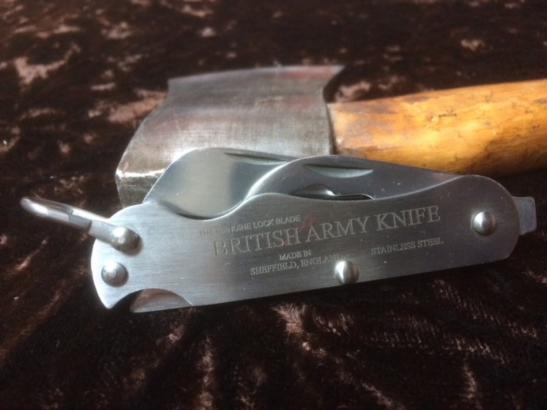 Genuine British Army Lock-knife 2" Stainless Lambfoot Blade, Tin Opener ...
