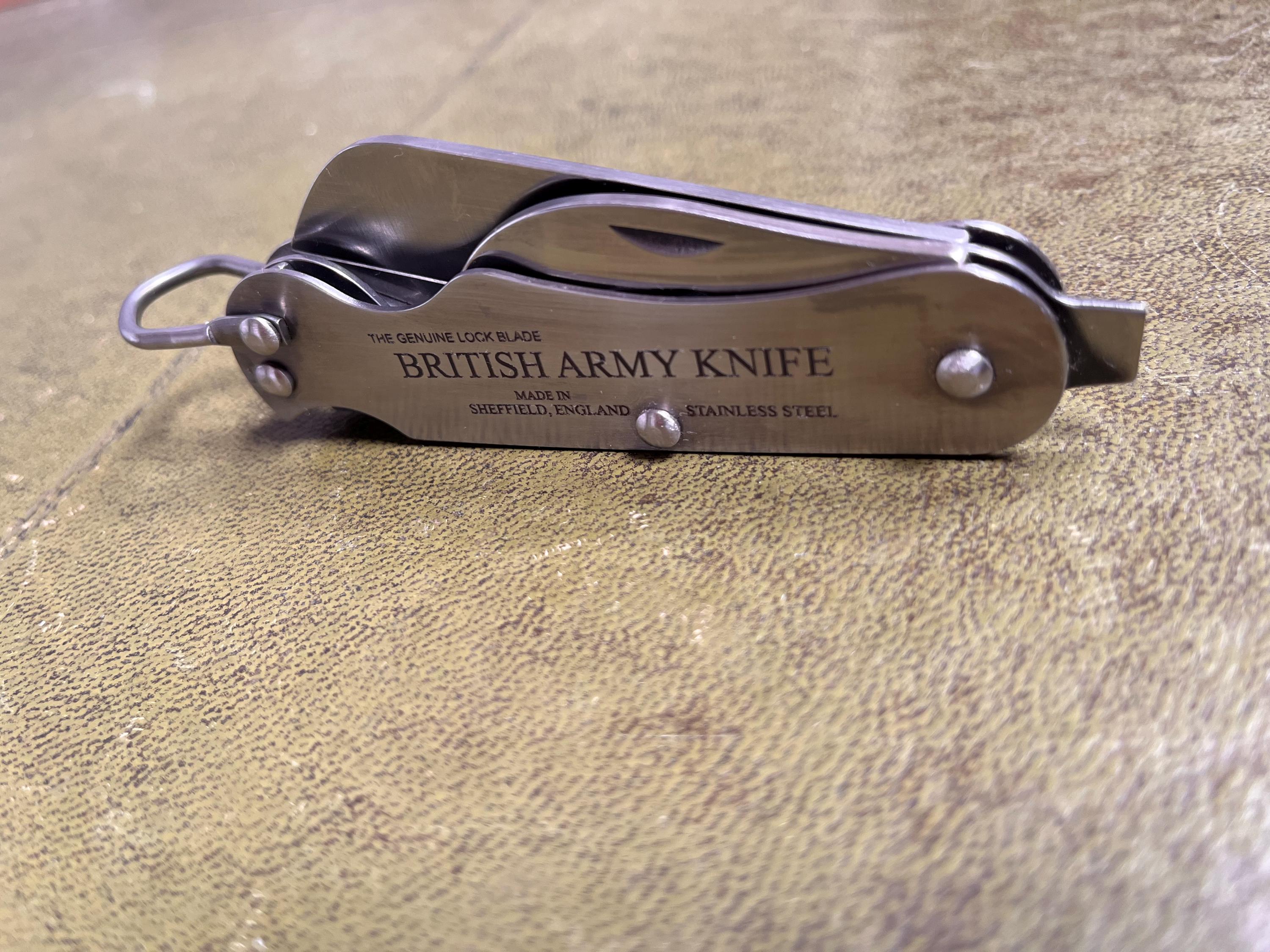 Genuine British Army Lock-knife 2" Stainless Lambfoot Blade, Tin Opener ...