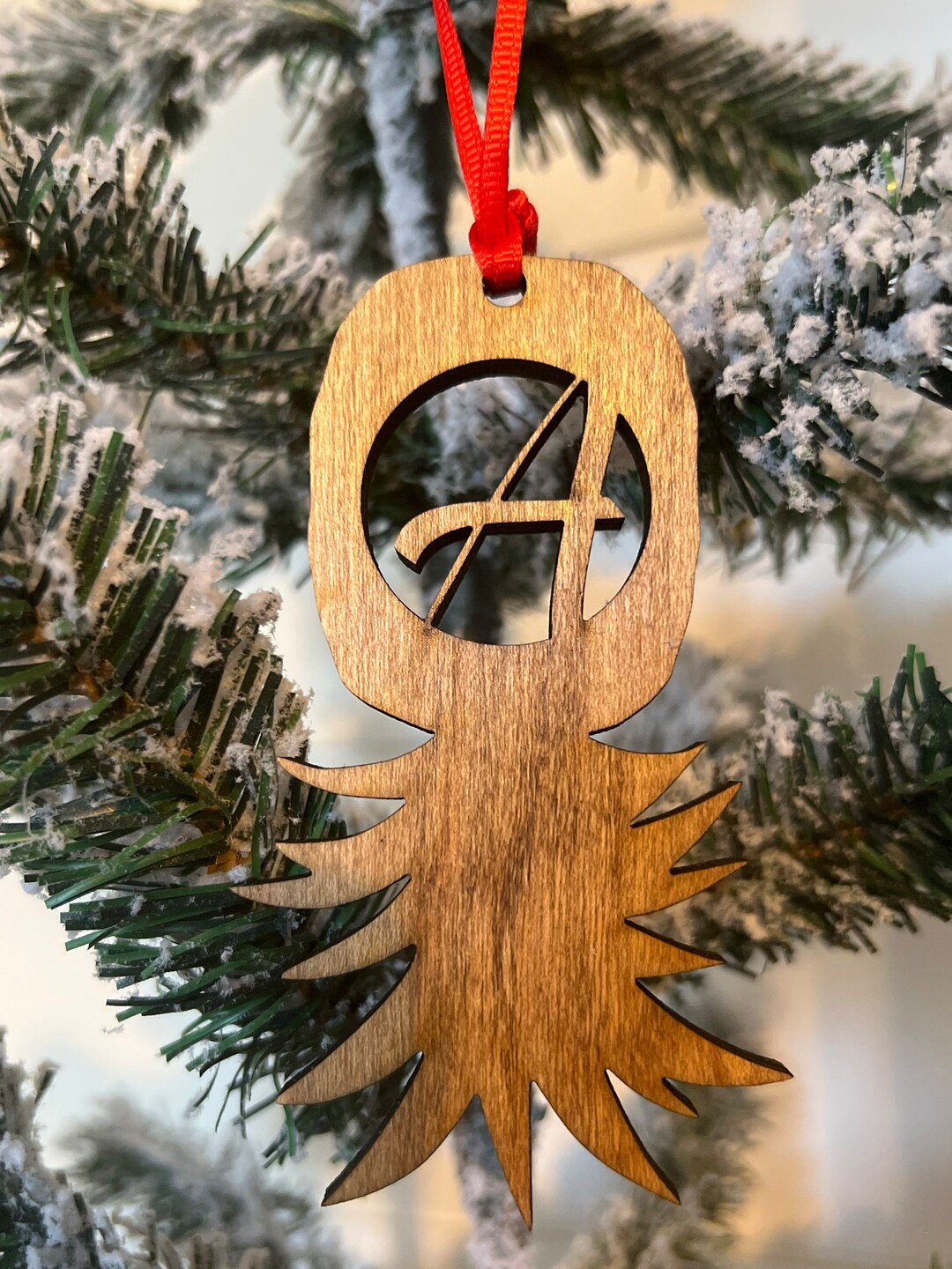 Monogram Upside Down Wooden Pineapple Ornament - Etsy